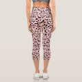 Leopard Print, Leopard Spots, Pink Leopard Capri Leggings | Zazzle
