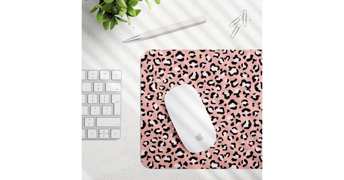Leopard Print, Leopard Spots, Pink Leopard Mouse Pad | Zazzle