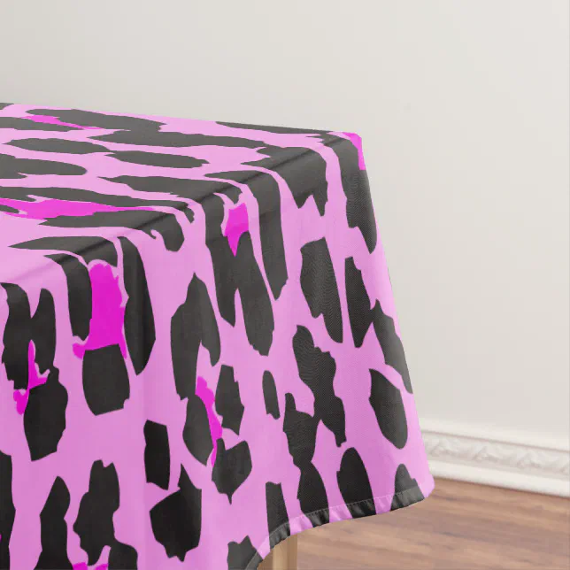 Leopard Print, Leopard Spots, Pink Leopard Tablecloth | Zazzle