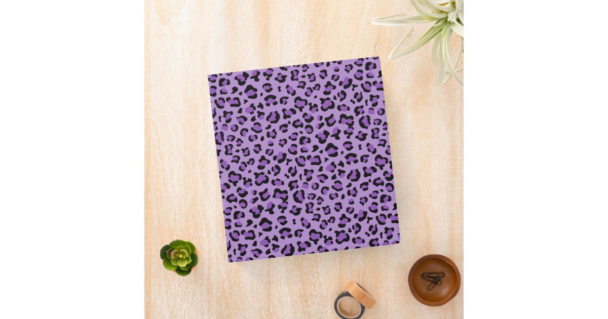 Leopard Print, Leopard Spots, Purple Leopard 3 Ring Binder | Zazzle