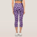 Leopard Print, Leopard Spots, Purple Leopard Capri Leggings | Zazzle
