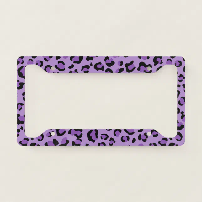 Leopard Print, Leopard Spots, Purple Leopard License Plate Frame | Zazzle