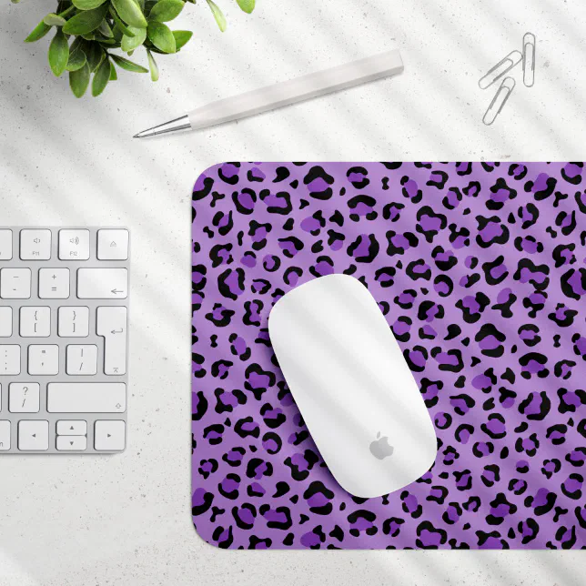 Leopard Print, Leopard Spots, Purple Leopard Mouse Pad | Zazzle