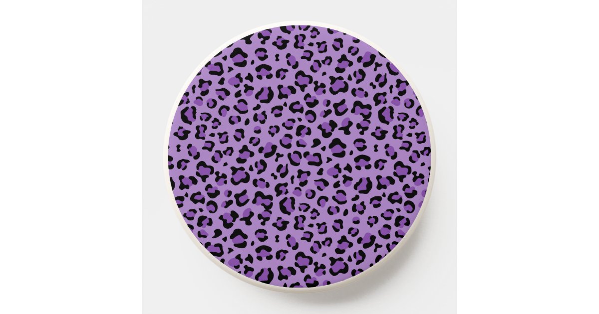 Leopard Print, Leopard Spots, Purple Leopard PopSocket | Zazzle