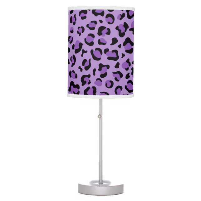 Leopard Print, Leopard Spots, Purple Leopard Table Lamp | Zazzle