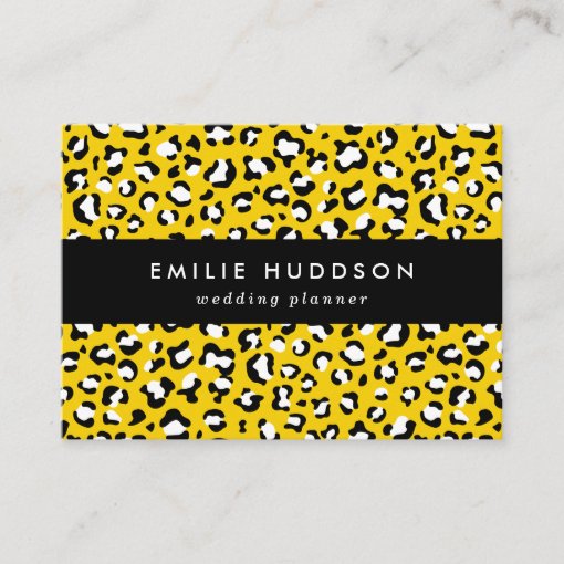 Leopard Print, Leopard Spots, Yellow Leopard Business Card | Zazzle