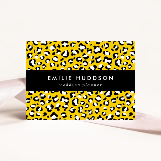 Leopard Print, Leopard Spots, Yellow Leopard Business Card | Zazzle