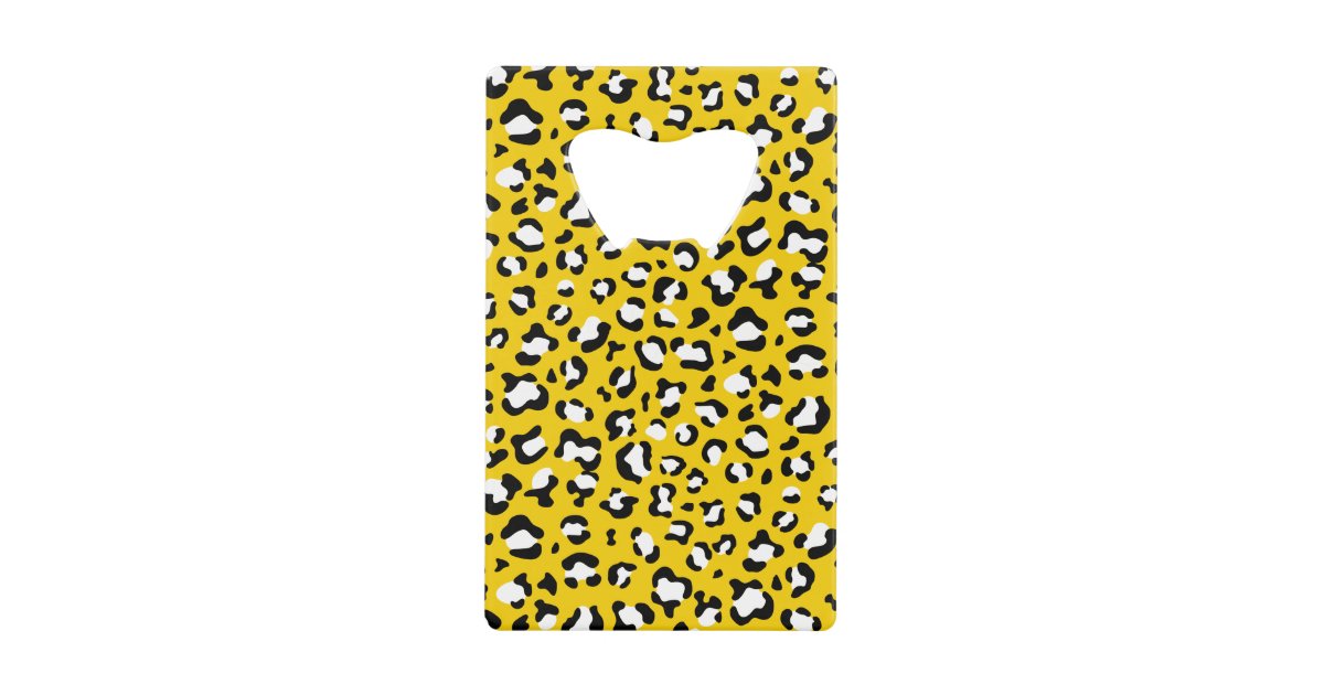 Leopard Print, Leopard Spots, Yellow Leopard Credit Card Bottle Opener ...