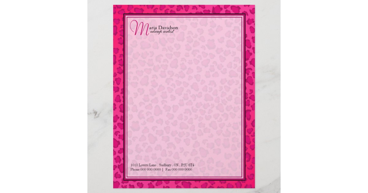 Leopard Print Letterhead | Zazzle