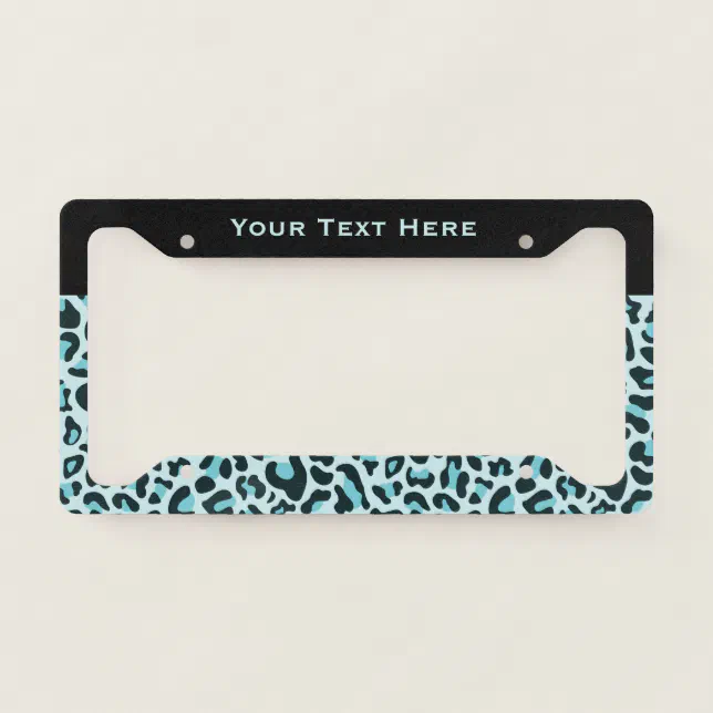 Leopard Print License Plate Frame Teal Blue Frames | Zazzle