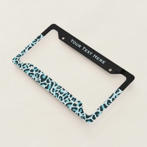 Leopard Print License Plate Frame Teal Blue Frames | Zazzle