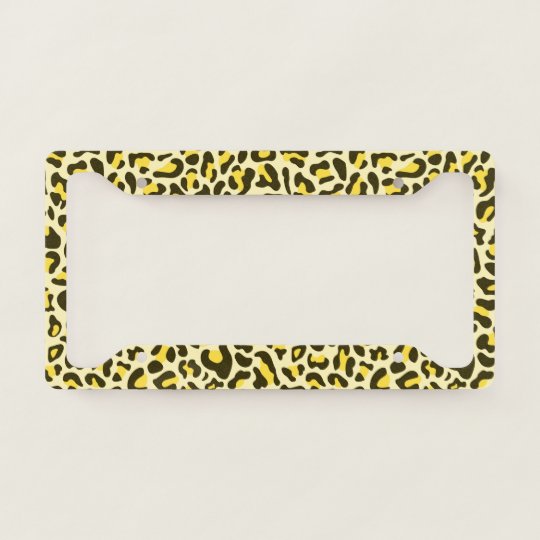 Leopard Print License Plate Frame Yellow Cheetah | Zazzle.com