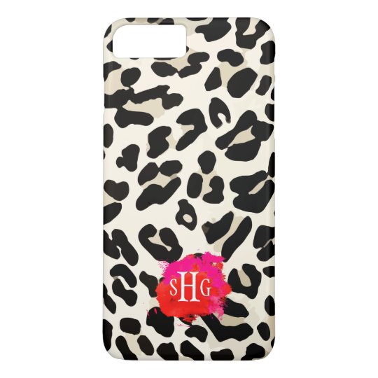 Leopard Print Monogram iPhone 7 Plus Case | Zazzle.com