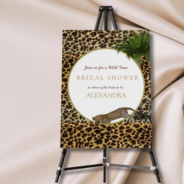 Leopard Print Palm Bridal Shower Welcome Sign | Zazzle