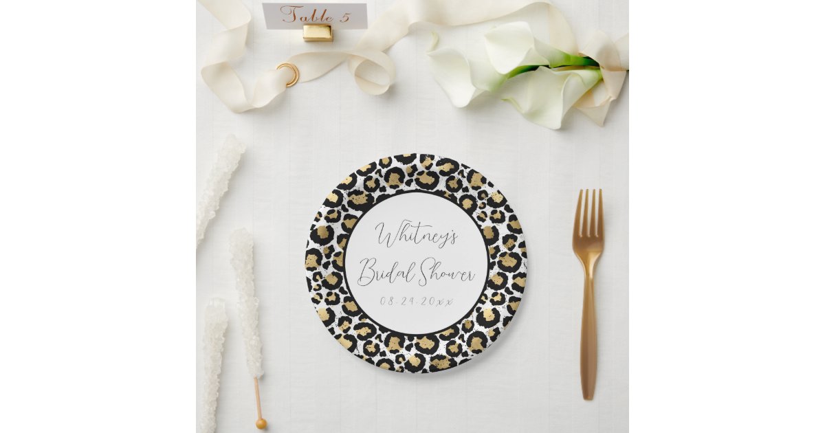 Leopard Print Paper Plates Personalized - Cheetah | Zazzle