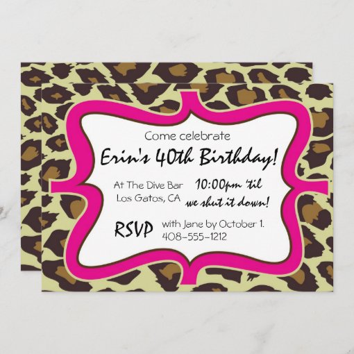 Leopard Print Party Invitation | Zazzle