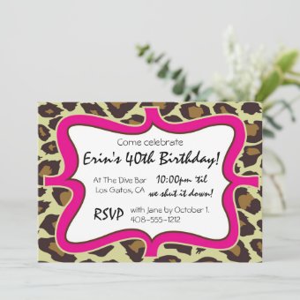 Leopard Print Party Invitation | Zazzle