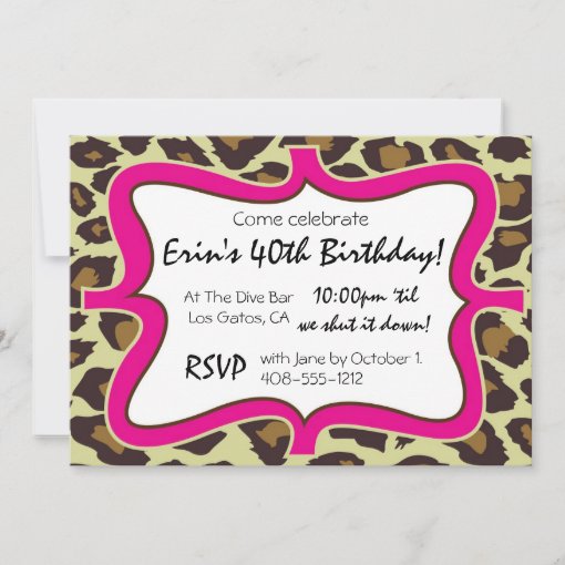 Leopard Print Party Invitation | Zazzle