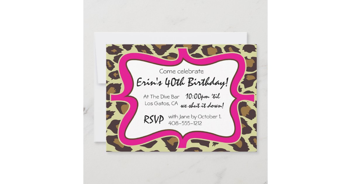 Leopard Print Party Invitation | Zazzle