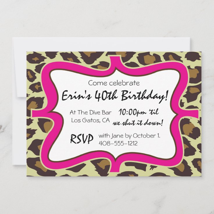 Leopard Print Party Invitation | Zazzle
