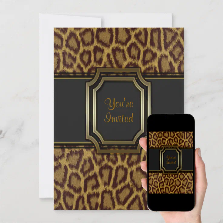 Leopard Print Party Invitation Template | Zazzle