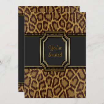 Leopard Print Party Invitation Template | Zazzle
