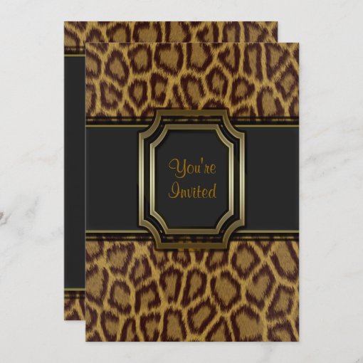 Leopard Print Party Invitation Template | Zazzle