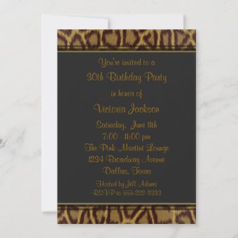 Leopard Print Party Invitation Template | Zazzle
