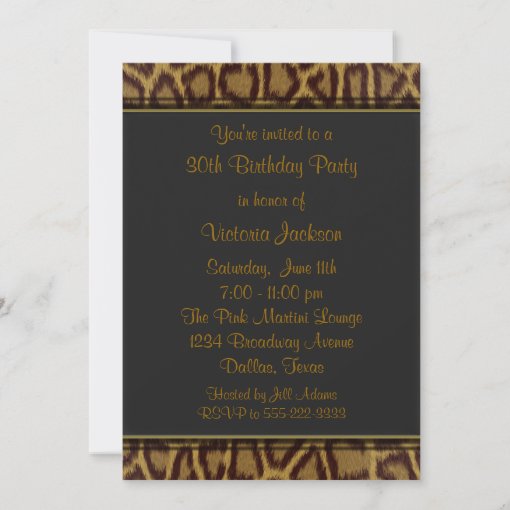 Leopard Print Party Invitation Template | Zazzle