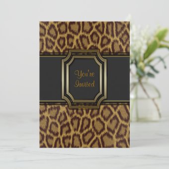Leopard Print Party Invitation Template | Zazzle