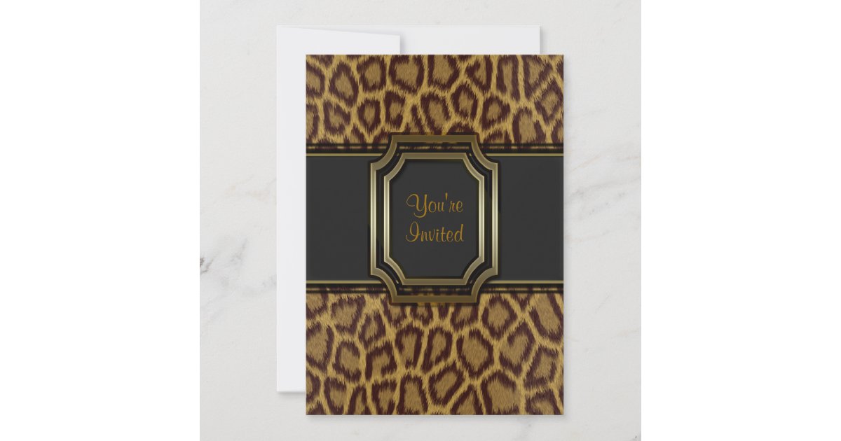 Leopard Print Party Invitation Template | Zazzle