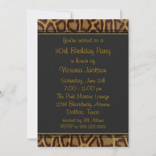 Leopard Print Party Invitation Template | Zazzle