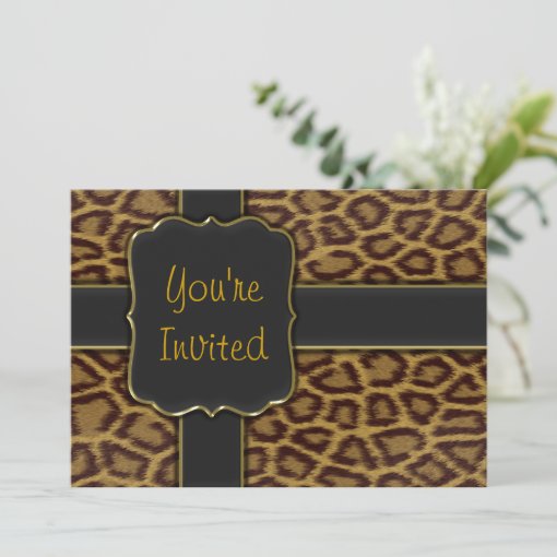 Leopard Print Party Invitation Template | Zazzle
