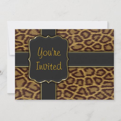 Leopard Print Party Invitation Template | Zazzle
