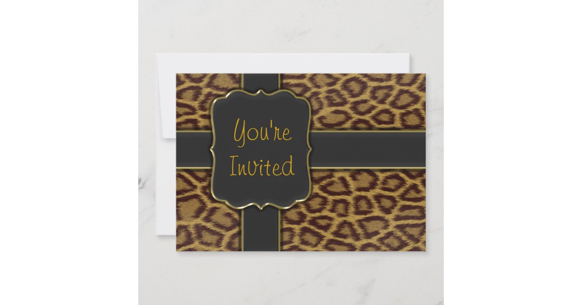 Leopard Print Party Invitation Template | Zazzle
