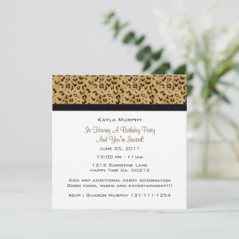 Leopard Print Party Invitations | Zazzle
