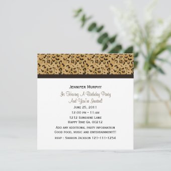 Leopard Print Party Invitations | Zazzle