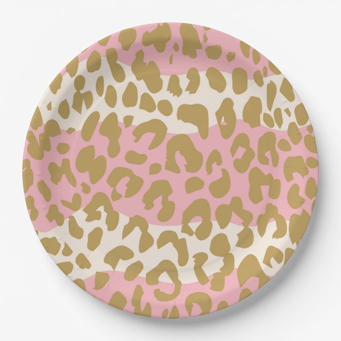 Leopard Print Party Plates (Pink) | Zazzle.com