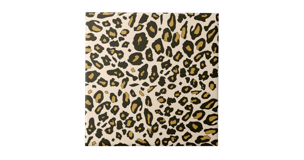 Leopard print pattern ceramic tile | Zazzle
