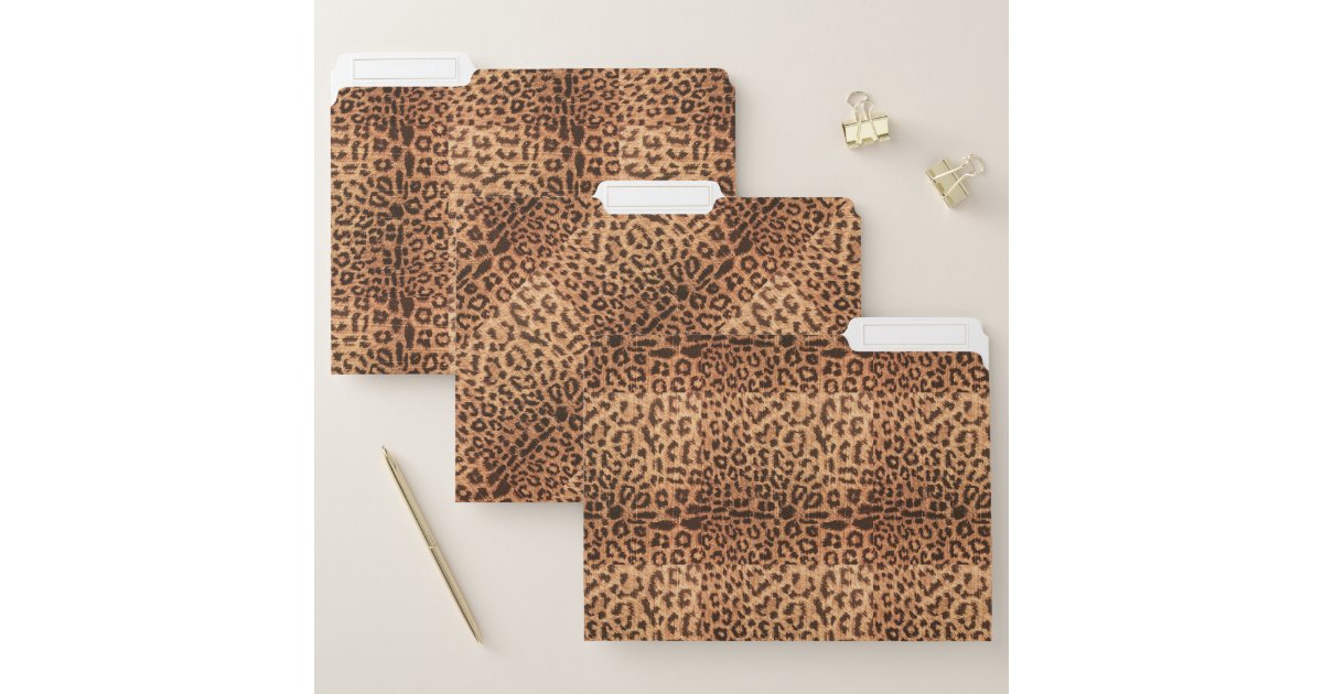 leopard print pattern file folder | Zazzle