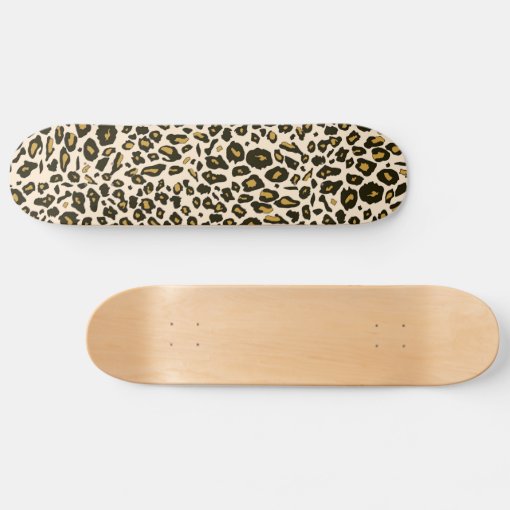 Leopard print pattern skateboard deck | Zazzle