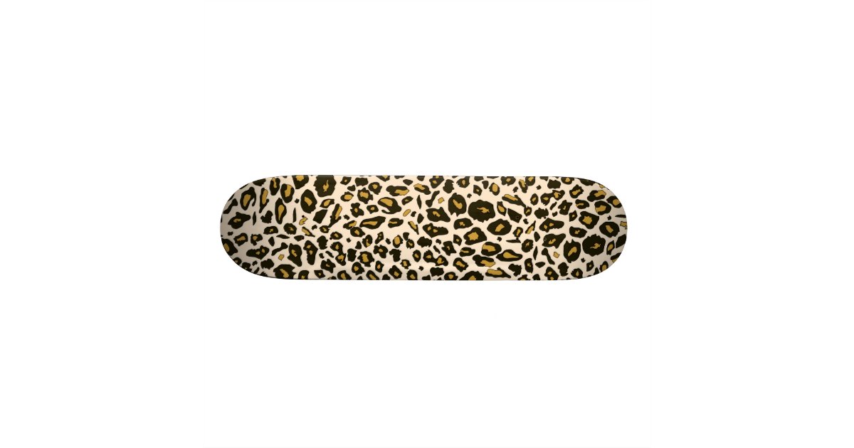 Leopard print pattern skateboard deck | Zazzle.com