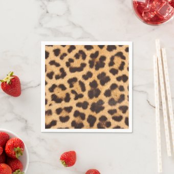 Leopard Print Patterned Picnic or Party Napkins | Zazzle