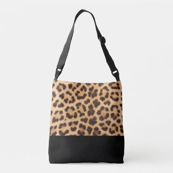 Leopard Print Personalised Crossbody Bag | Zazzle