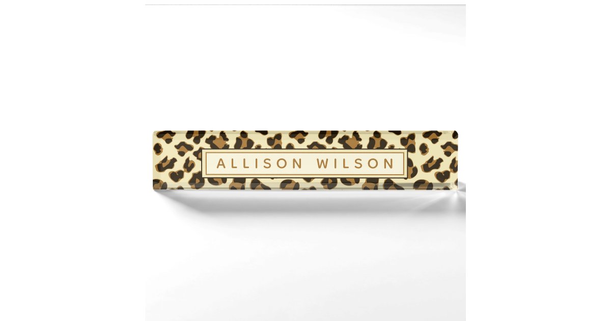 Leopard Print - Personalized Desk Name Plate | Zazzle