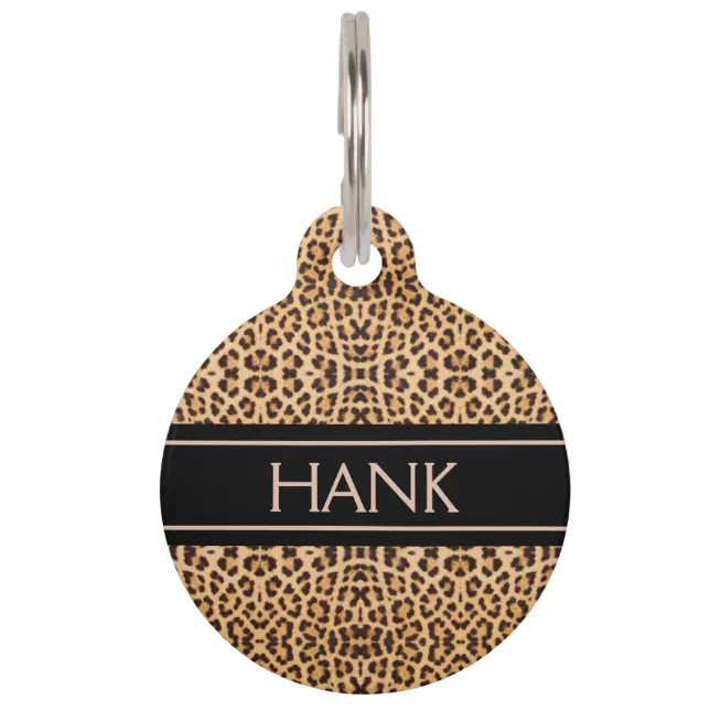 Leopard Print Personalized Dog Pet Tag | Zazzle
