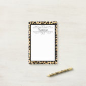 Leopard Print Personalized Monogram Post-It Notes | Zazzle