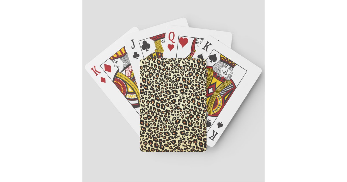 Leopard Print Poker Playing Cards | Zazzle