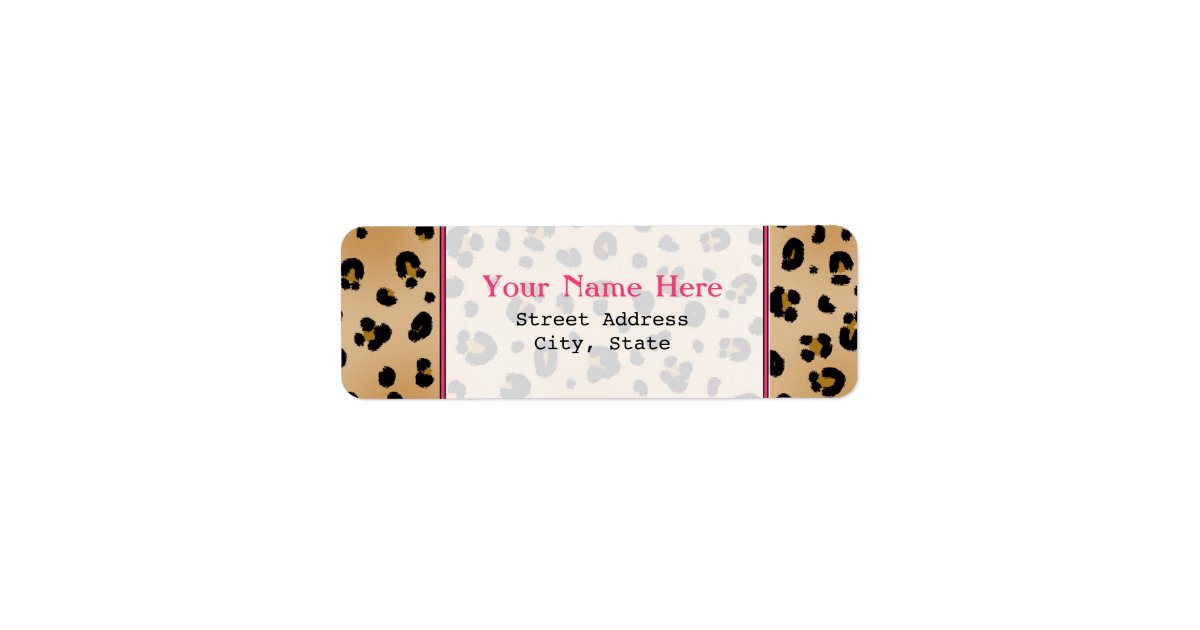 Leopard Print Return Address Label | Zazzle