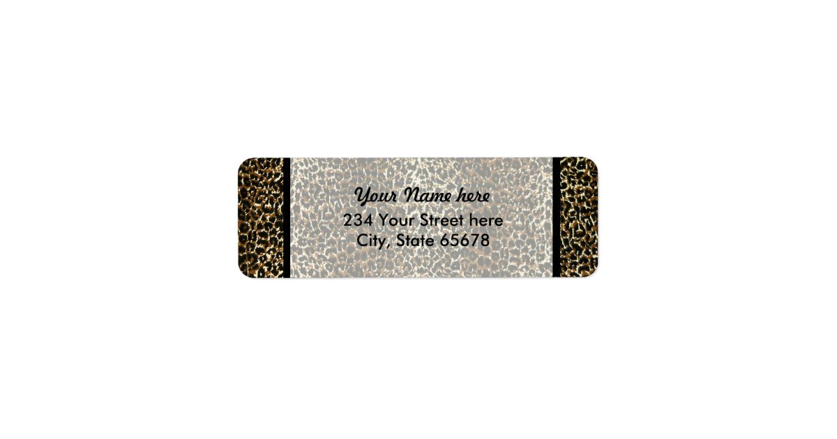 Leopard Print Return Address Labels | Zazzle